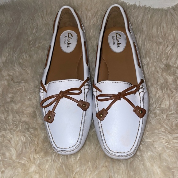 Clarks | Shoes | White Clark Loafers | Poshmark